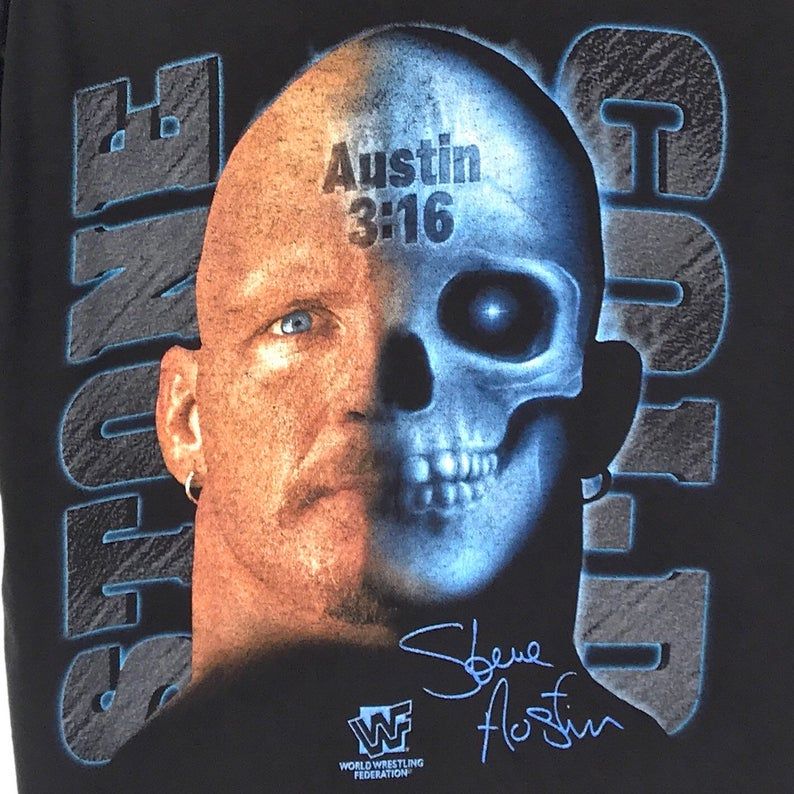 90S Stone Cold Steve Austin Wwf Promo Shirt Vintage 1990S Delta Brand ...