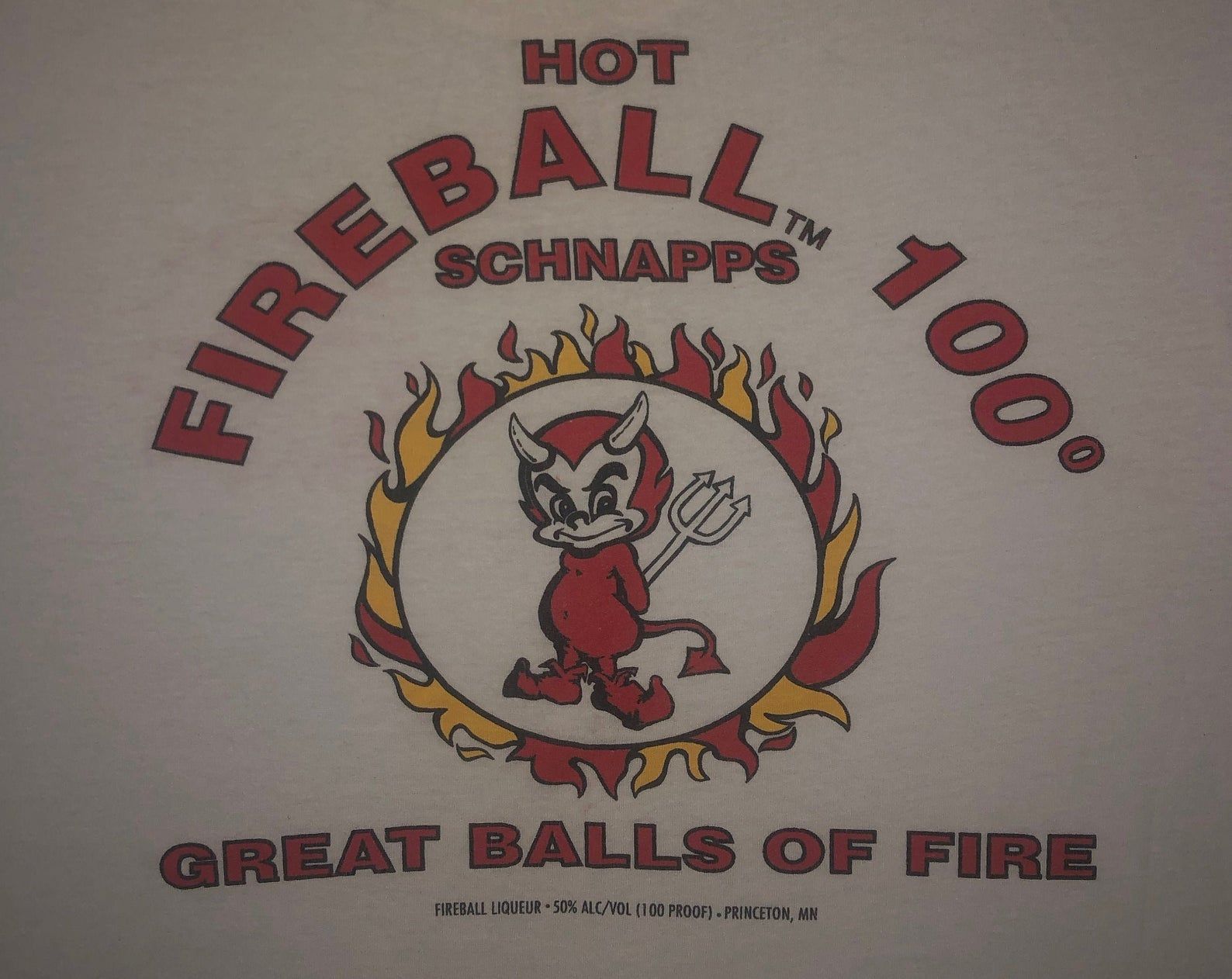 Vintage 1980S Fireball Cinnamon Schnapps T Shirt Screen Stars Soft Thin ...