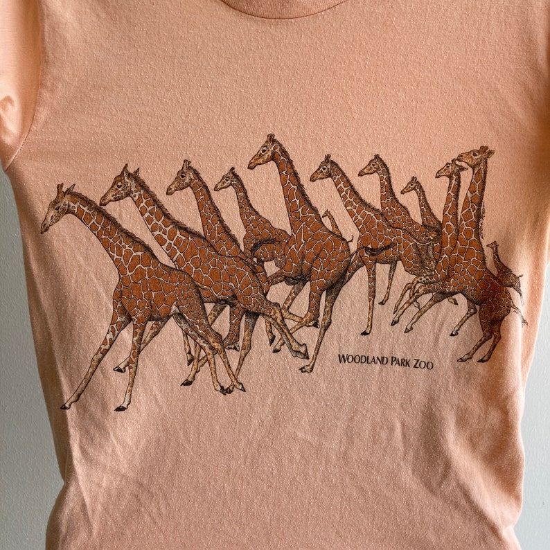 Vintage 1982 Giraffe Front And Back Very Cool Graphics Extinction Is ...