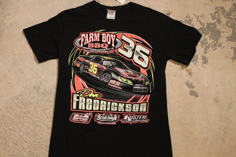 Vintage Automotive Racing Car Graphic Big Farm Boy BBQ Print 80s 90s ...