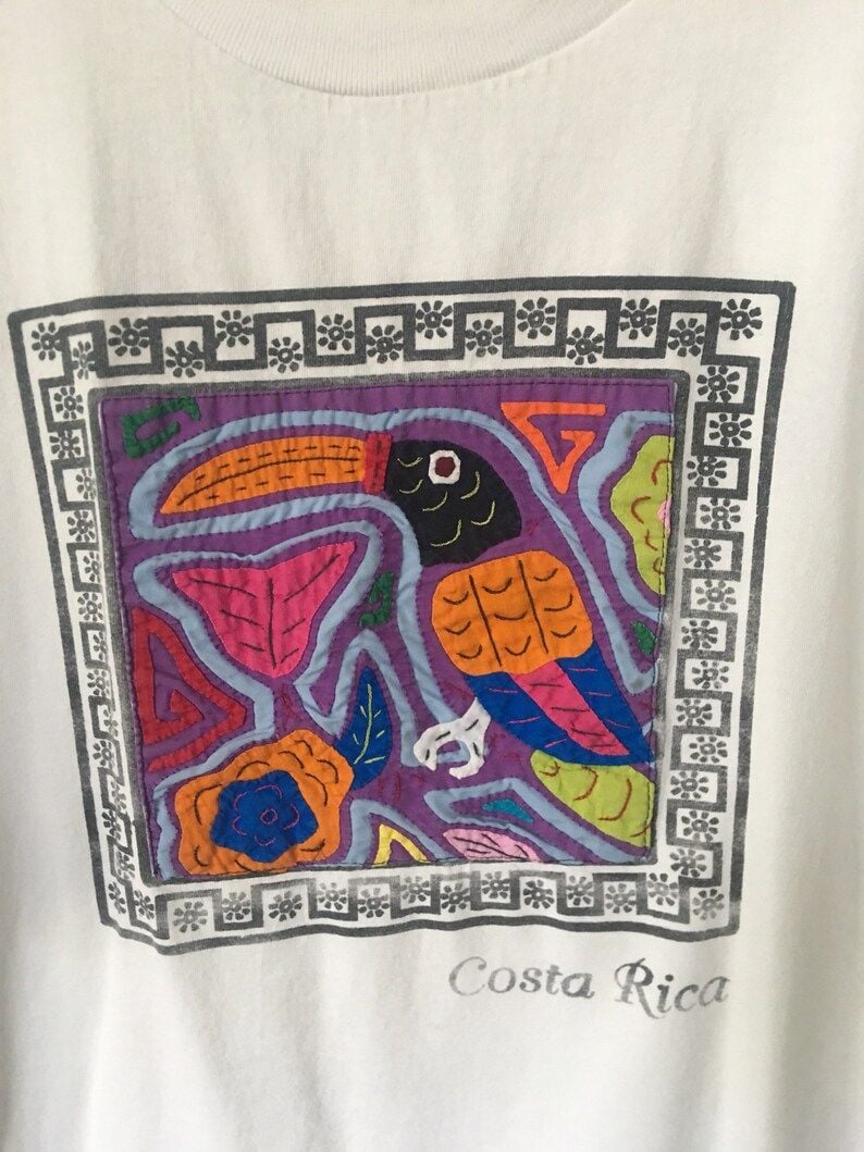 Vintage Costa Rica Crop Top Patched T Shirt 1990S 90S Quilted Patch ...